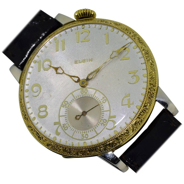 Elgin Yellow Gilt Pocket Watch with Chain and Knife, circa 1938 at 1stdibs