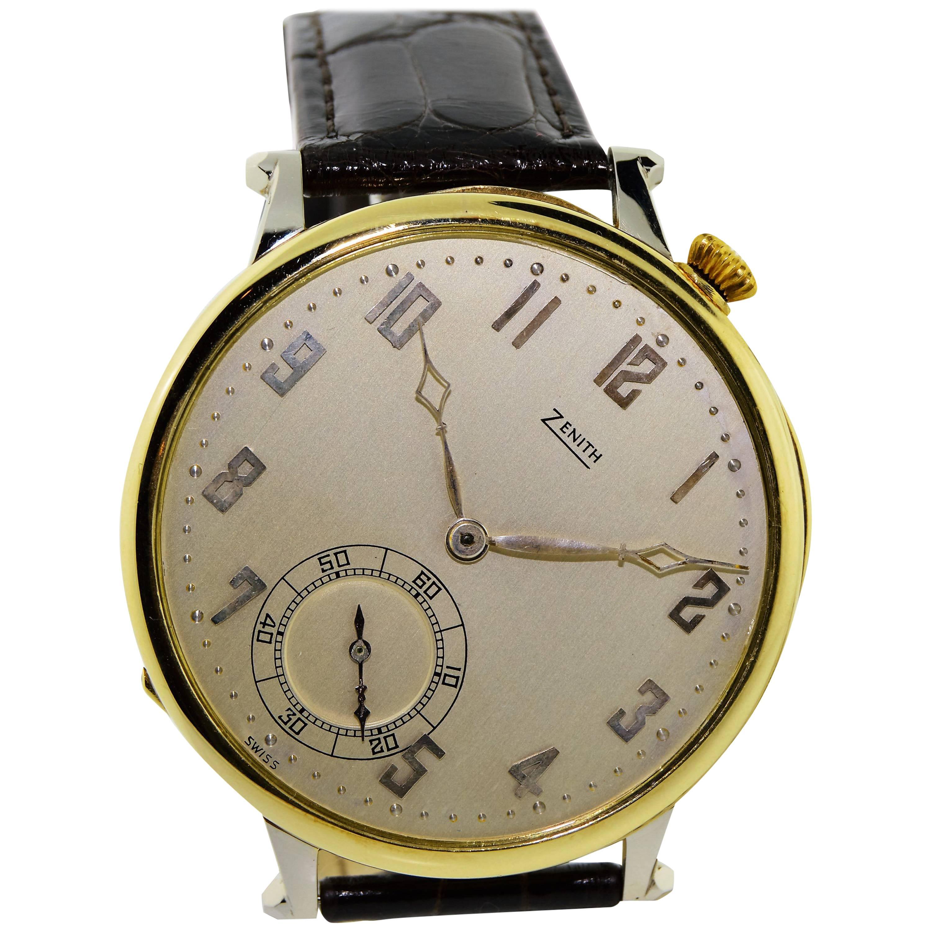 Zenith Pink Gold Chronograph Manual Wind Wristwatch, circa 1950 at 1stDibs