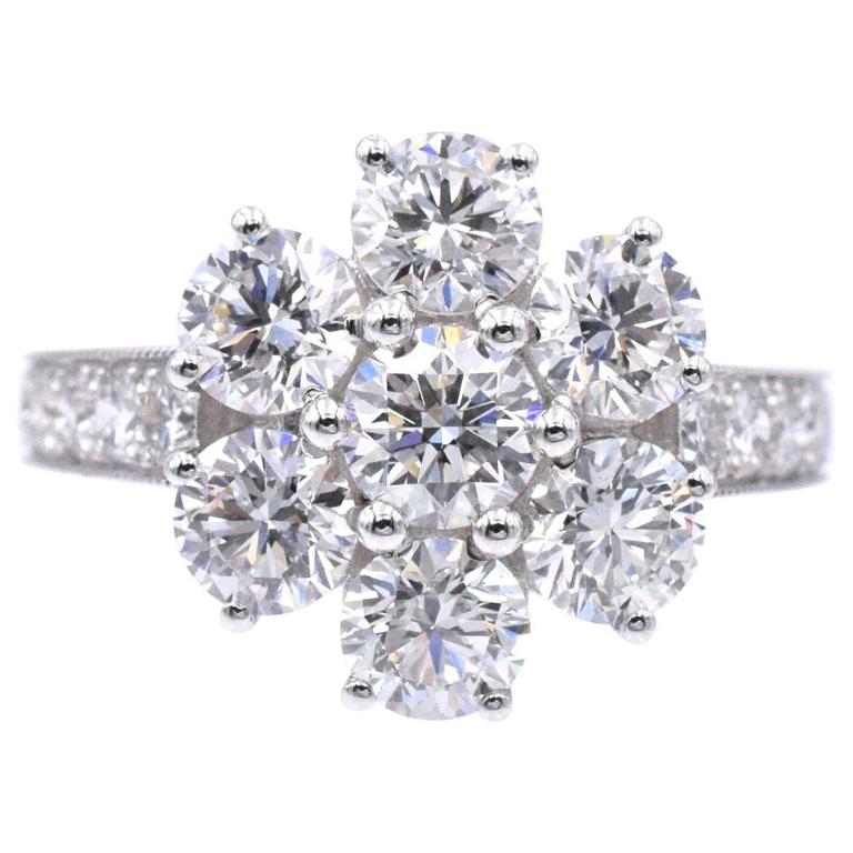 Graff Diamond Flower White Gold Ring at 1stDibs | graff flower ring ...
