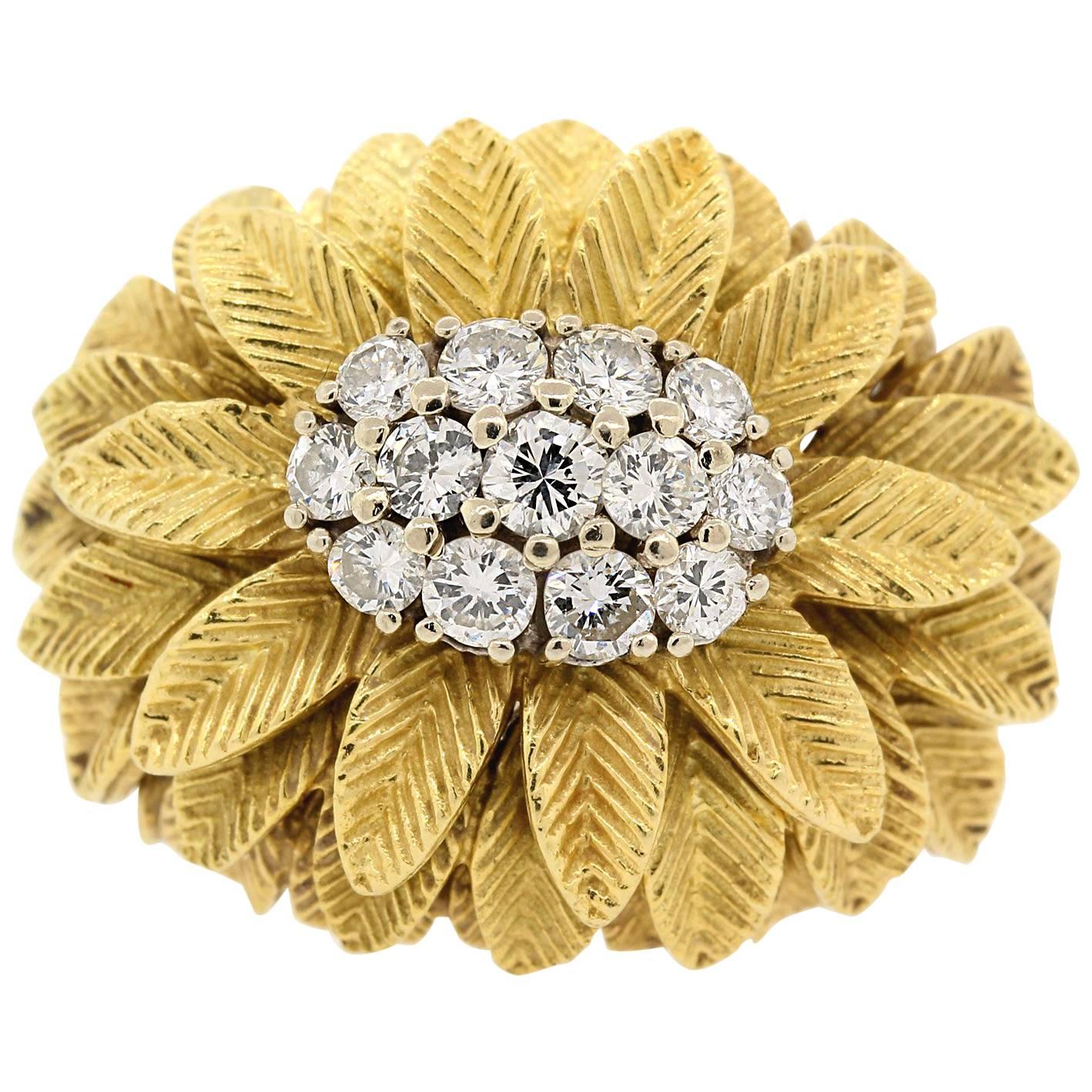 1960s Diamond Gold Ring at 1stDibs
