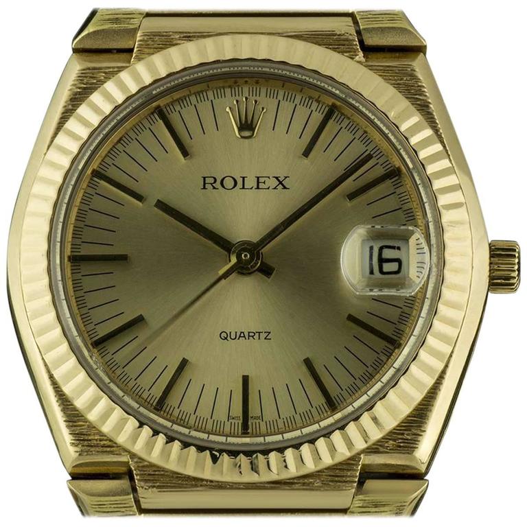 Rolex Bark Finish Texan Beta 21 Gold 5100 at 1stdibs
