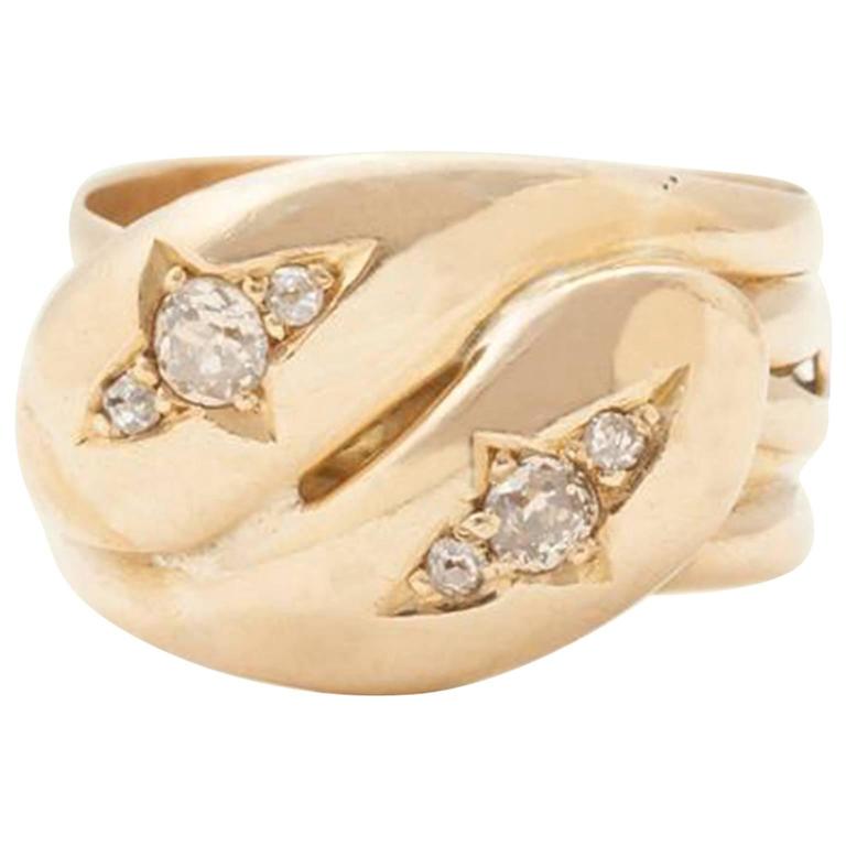 Victorian Diamond Entwined Snakes Ring at 1stDibs