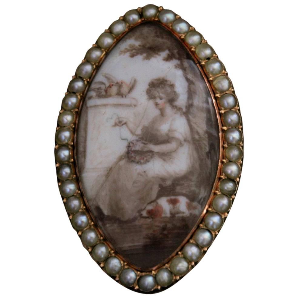 Georgian Sepia Miniature Ring at 1stDibs