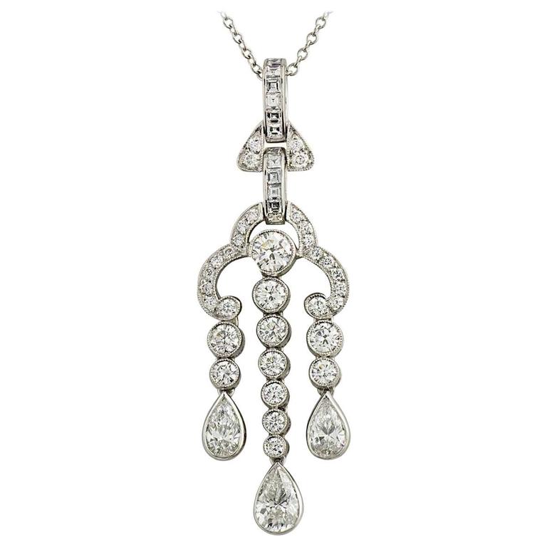 Tiffany and Co. Legacy Diamond Platinum Pendant at 1stDibs