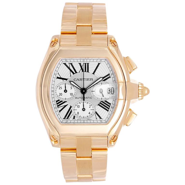 Cartier Yellow Gold Roadster Chronograph Automatic Wristwatch For Sale ...