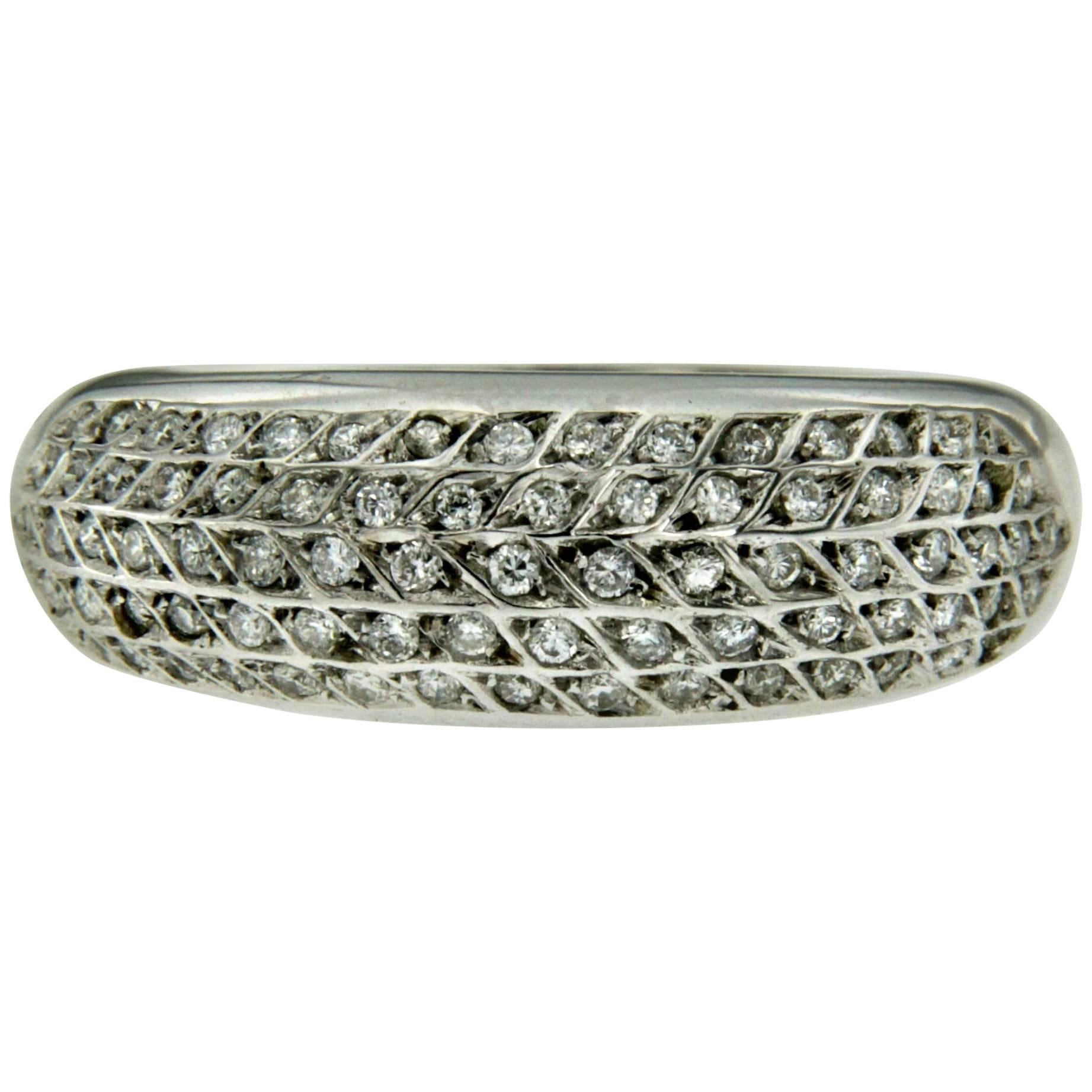 Micro Pave Diamond Gold Ring For Sale at 1stDibs