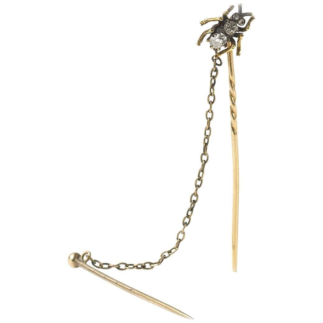 Victorian Insect Double Stick Pin at 1stDibs