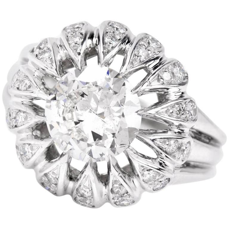 2.24 Carat Diamond Platinum Engagement Ring For Sale at 1stDibs