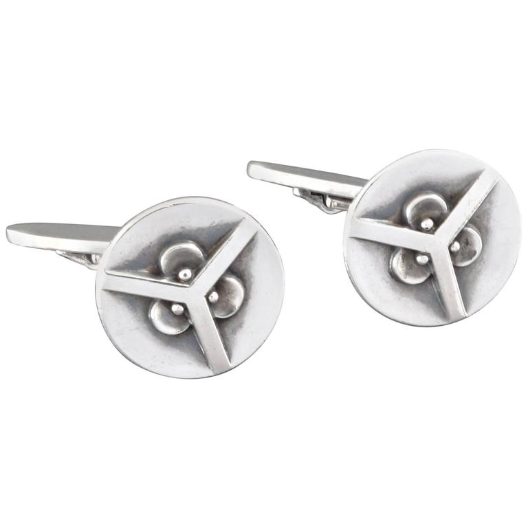 Georg Jensen 1930s Art Deco Silver Cufflinks #41 by Oscar Gundlach ...