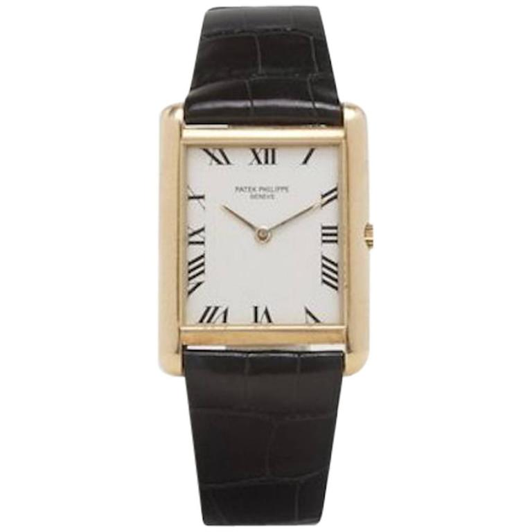 Patek Philippe Yellow Gold Tank Dress Wristwatch Ref 3521 at 1stDibs ...