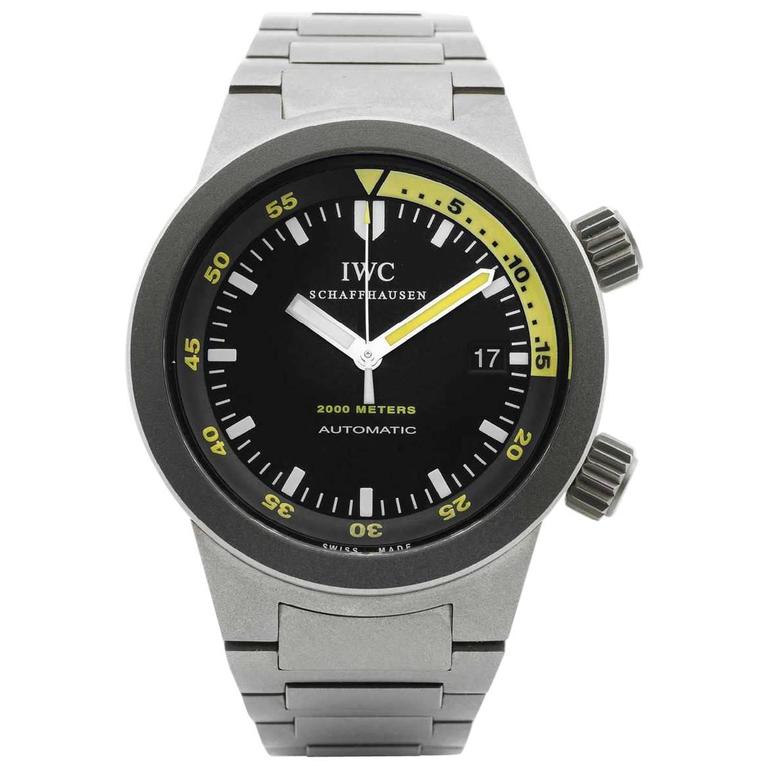 IWC Titanium Aquatimer 2000 Meters Automatic Wristwatch at 1stDibs ...