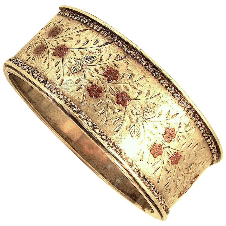 Antique Silver and Gold Cuff Bracelet at 1stDibs | antique gold cuff ...