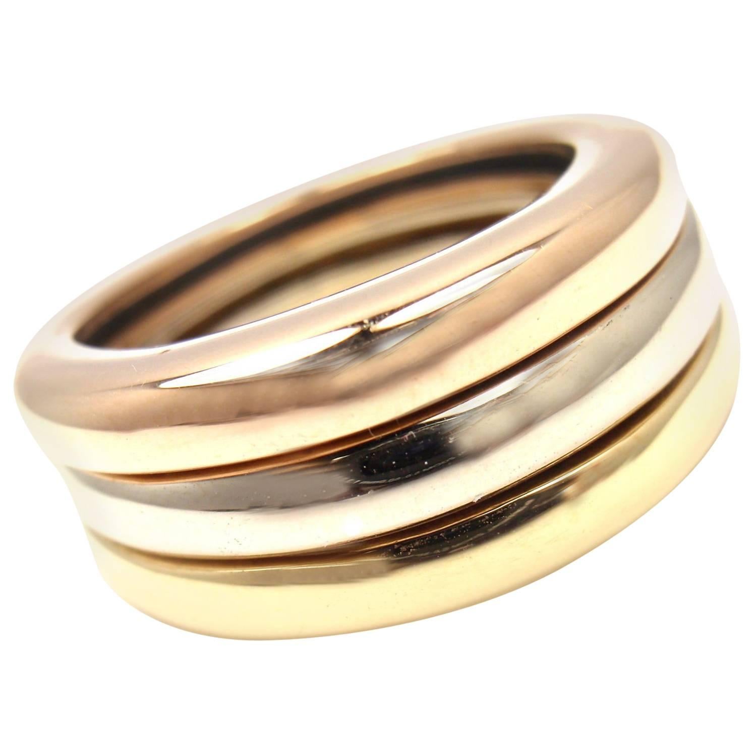 Cartier Stacking Three Band Tricolor Gold Ring at 1stDibs | cartier tricolor ring, tricolor ring ...