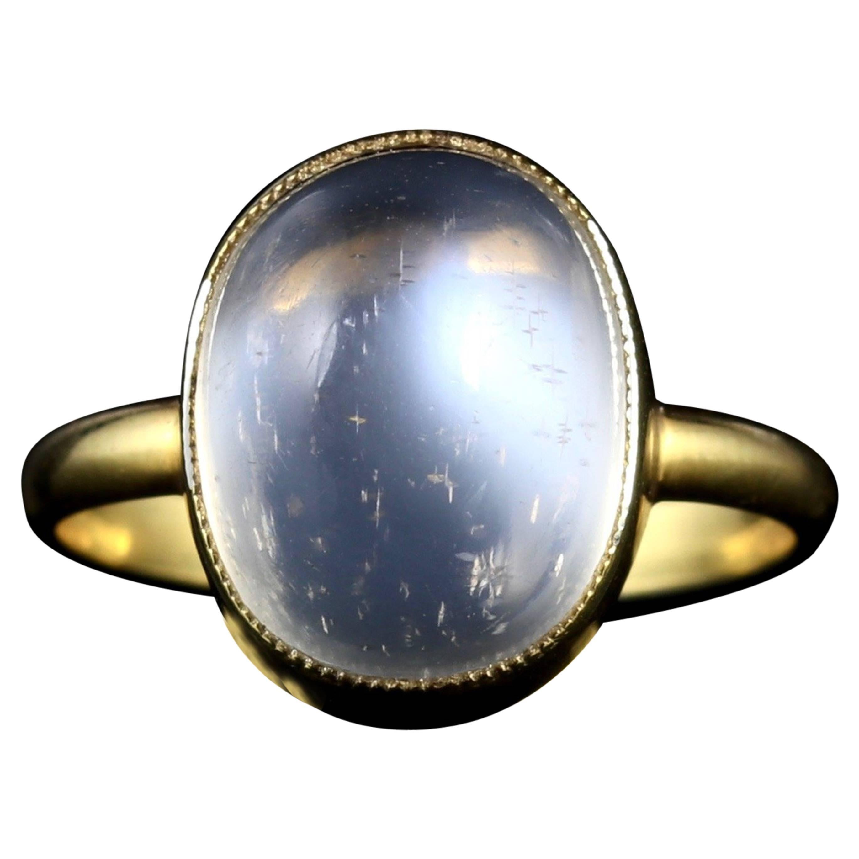 Antique Victorian Moonstone Ring 18 Carat Silver Gold at 1stDibs