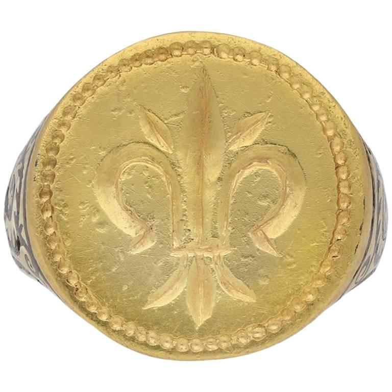 Antique 17th century AD Post Medieval sapphire gold ring For Sale at ...