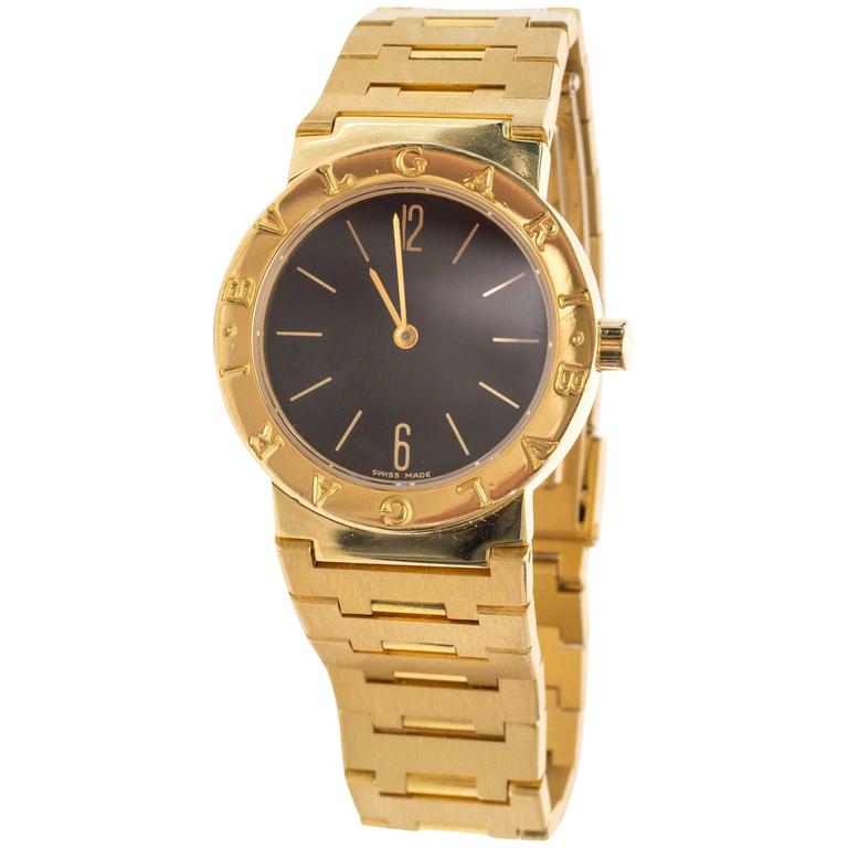 Bulgari Ladies 18 Karat Yellow Gold Wrist Watch at 1stDibs