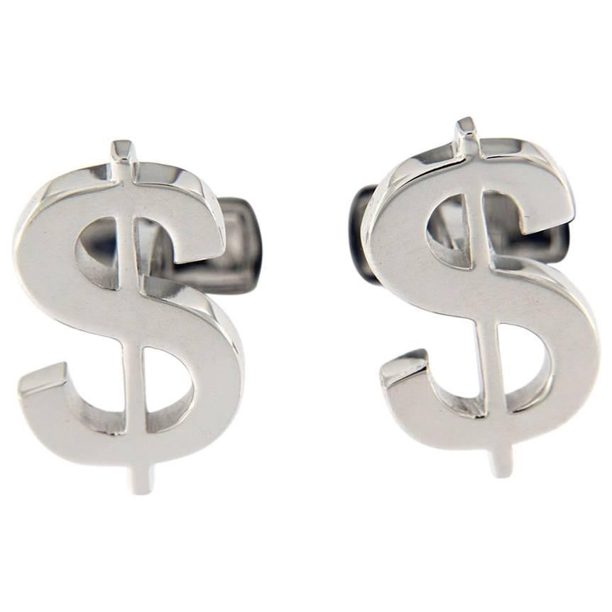 Alex Jona Sterling Silver Dollar $ Cufflinks For Sale at 1stDibs