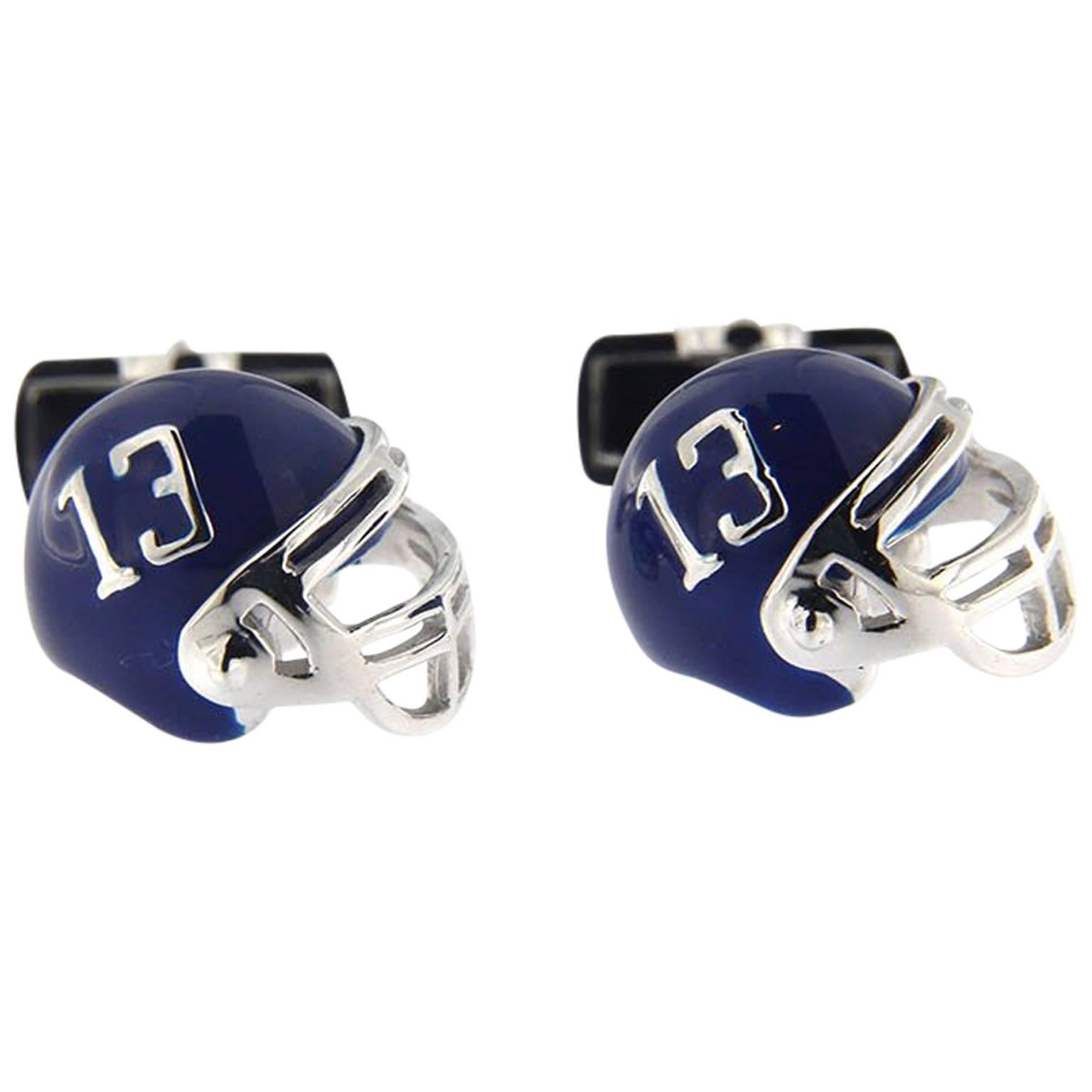 Alex Jona Sterling Silver Football Ball Cufflinks For Sale at 1stDibs