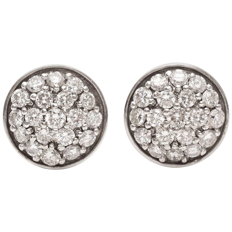 Tycoon Diamond, 14K White Gold Stud Earrings For Sale at 1stDibs ...