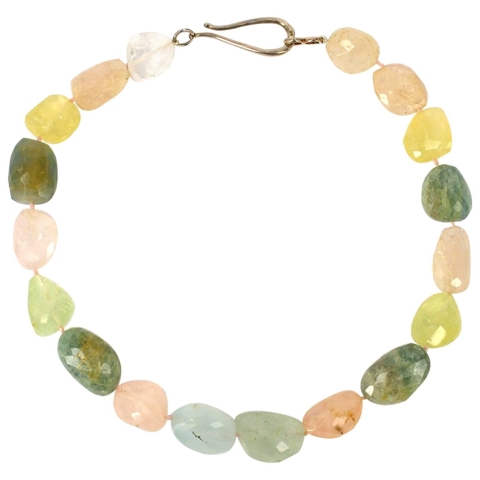 Five Strand Korean Jade Amethyst Carnelian Gold Necklace at 1stDibs ...