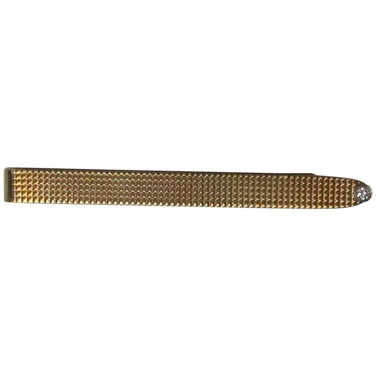 Tiffany and Co. Diamond Gold Platinum Tie Clip at 1stDibs | solid ...