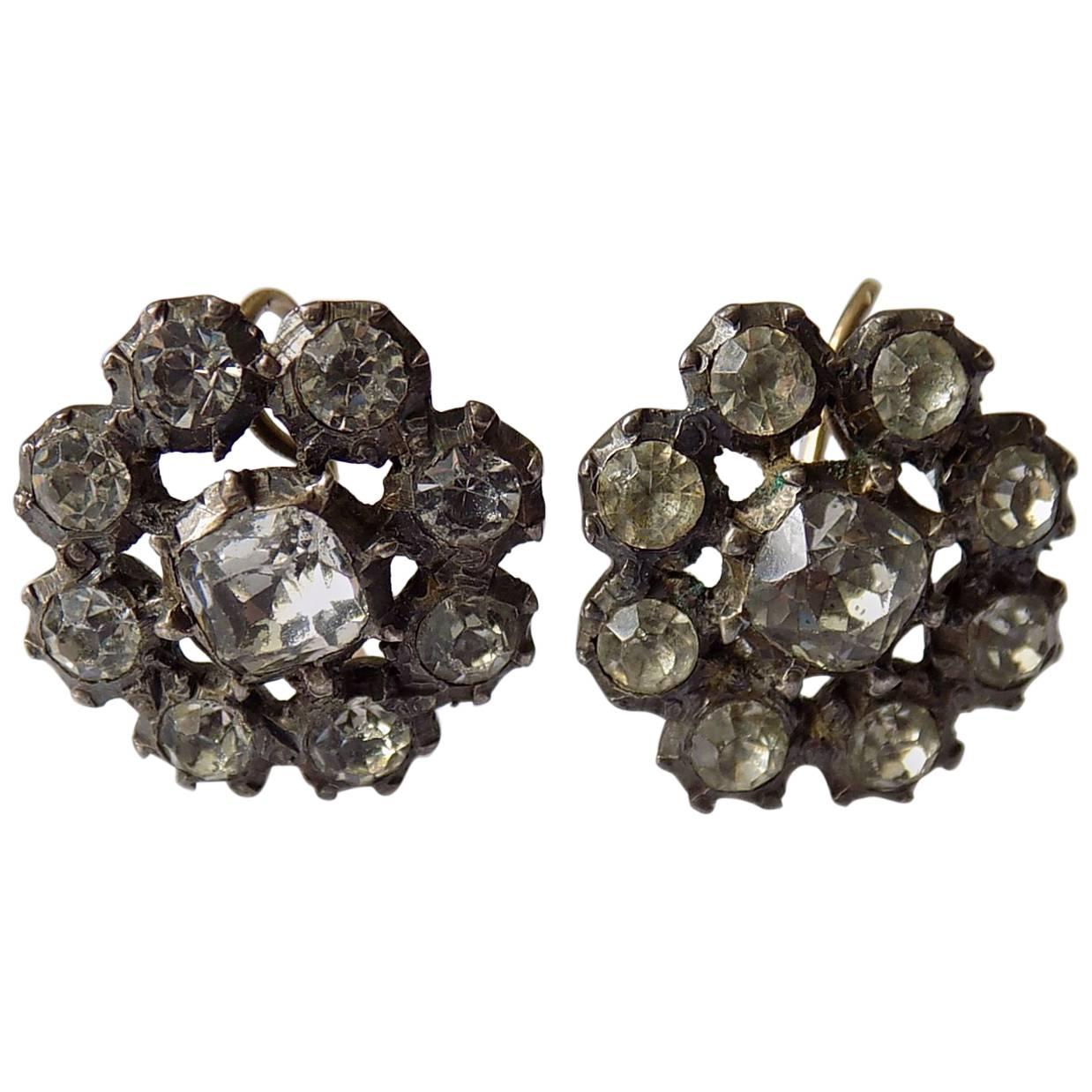 Antique Georgian Paste Cluster Earrings at 1stDibs | georgian paste ...
