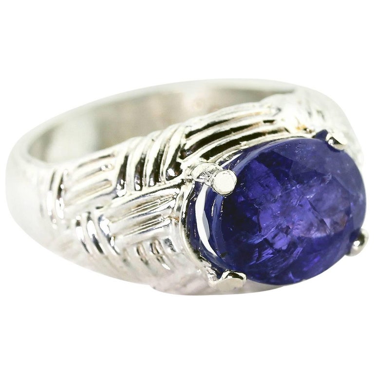 AJD Bright Sparkly 5.68 Ct Sparkling Purply-Blue Tanzanite Cocktail ...