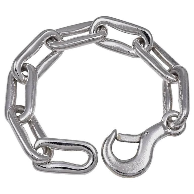 Gucci Sterling Silver Chunky Link Bracelet at 1stDibs | chunky sterling ...