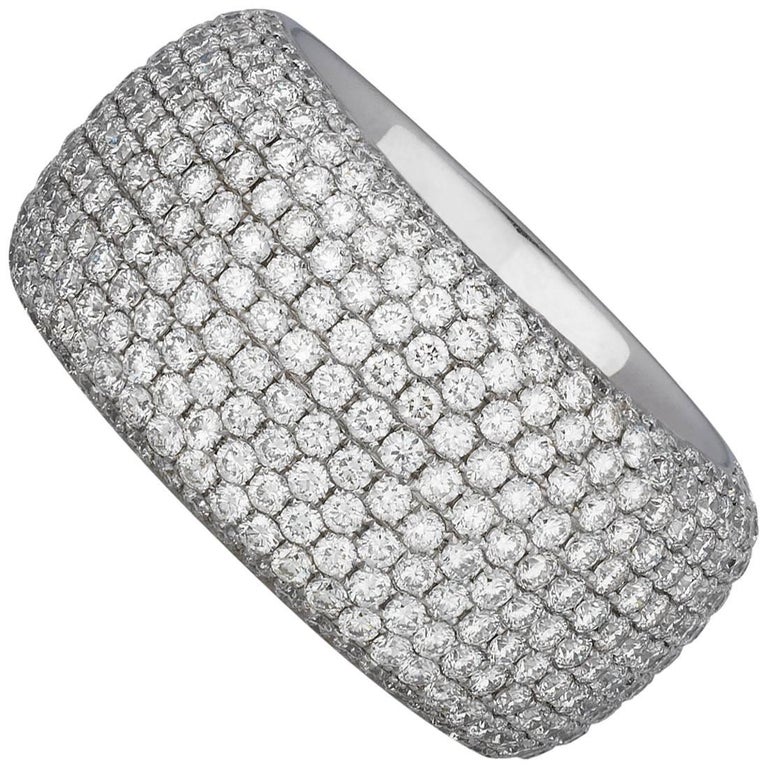 Wide Eternity Diamond Band ring For Sale at 1stDibs