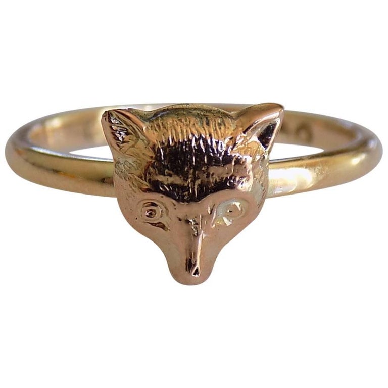 Victorian Gold Fox Ring at 1stdibs