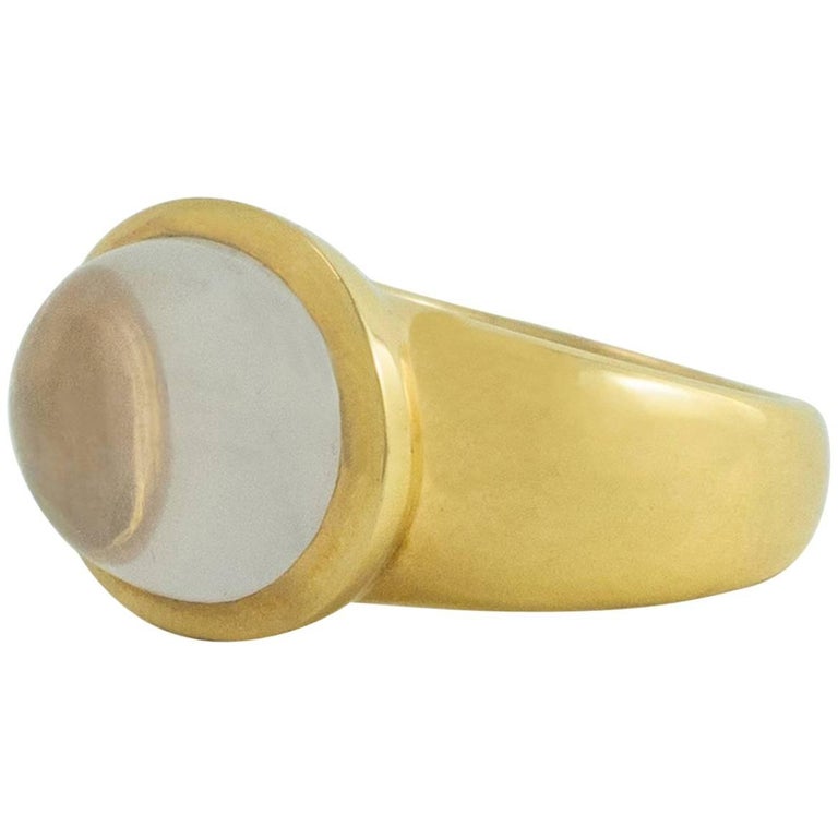 Rock Crystal Yellow Gold Ring at 1stDibs