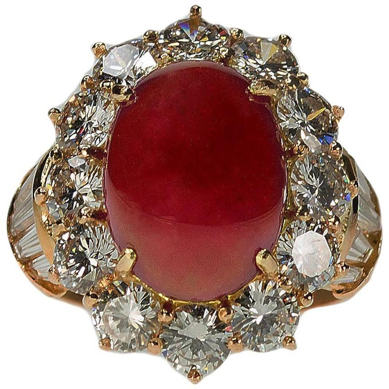 Burma Ruby Diamond Ring For Sale at 1stDibs