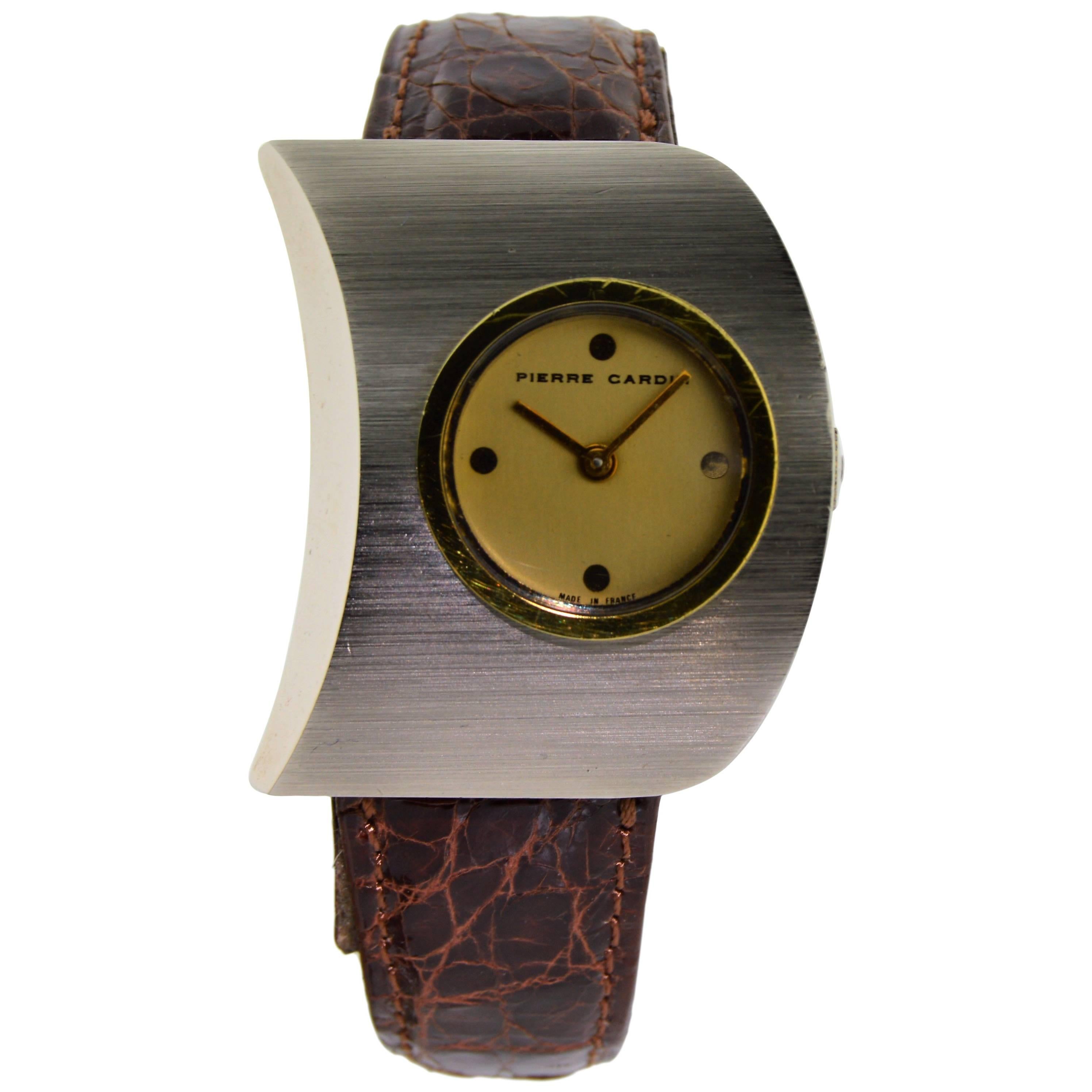 Vintage High Fashion Pierre Cardin Watch in Original Case 70s at 1stdibs
