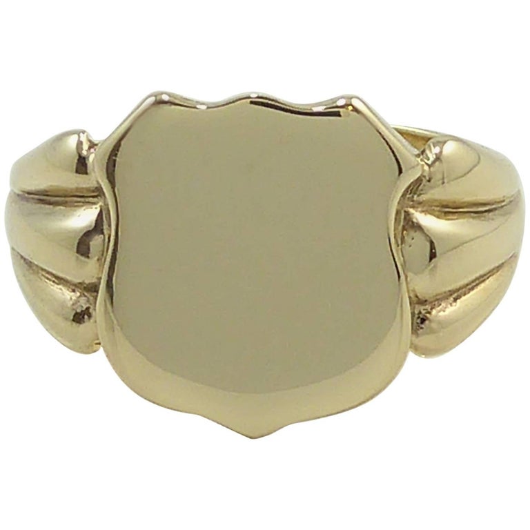 Vintage Gents Signet Ring, Shield Shaped, Hallmarked Chester, 1953 at ...
