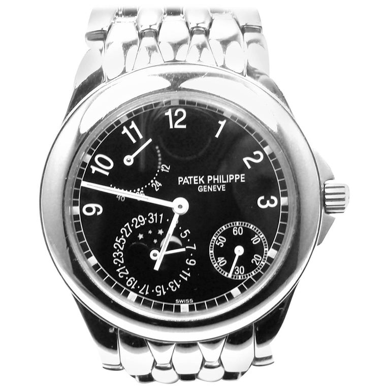 Patek Philippe stainless steel Calatrava wristwatch Ref 96 at 1stdibs