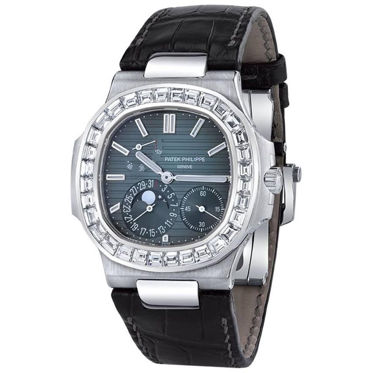 Patek Philippe White Gold Diamond Nautilus Special Edition Wristwatch ...