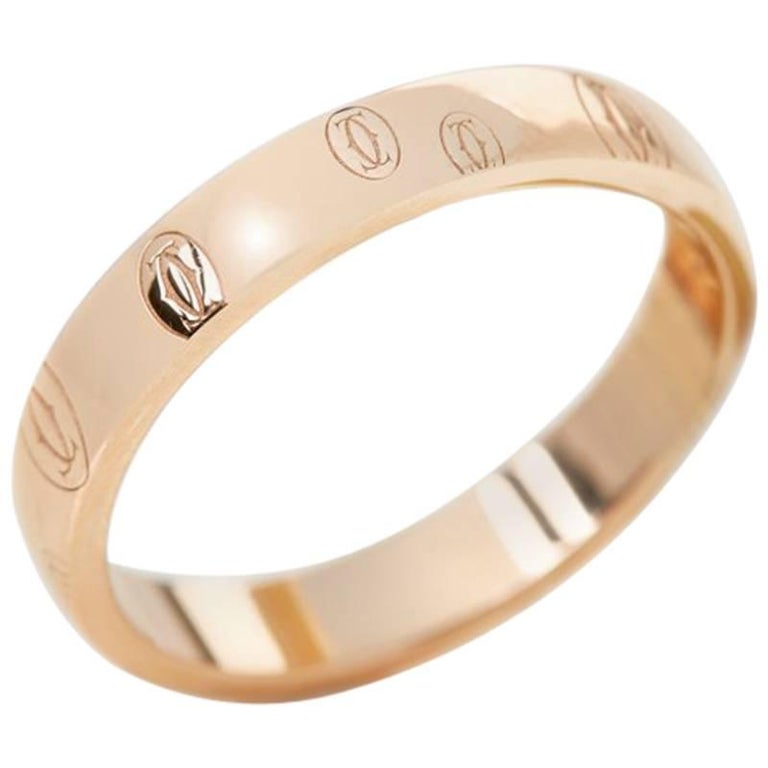 Cartier Rose Gold Logo Ring at 1stDibs