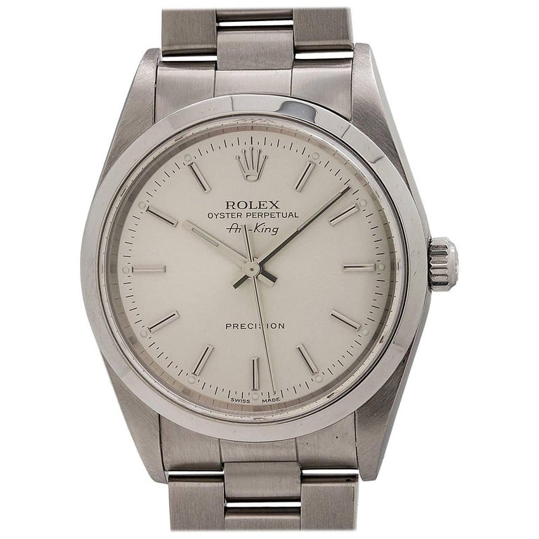 Rolex Stainless Steel Oyster Perpetual Airking Self Winding Wristwatch ...