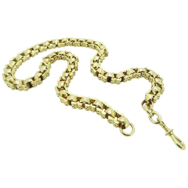 Victorian Fancy Albert Watch Chain, Swivel Clip Catch at 1stDibs