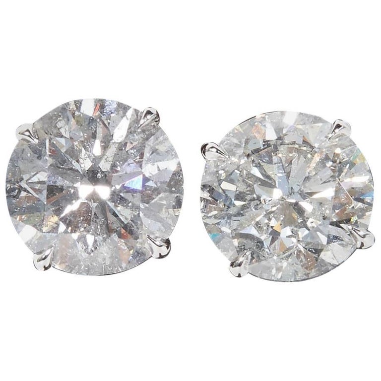5 Carat Each Round Diamond Stud Earrings For Sale At 1stDibs 5 Carat 5-carat-each-round-diamond-stud-earrings-for-sale-at-1stdibs-5-carat