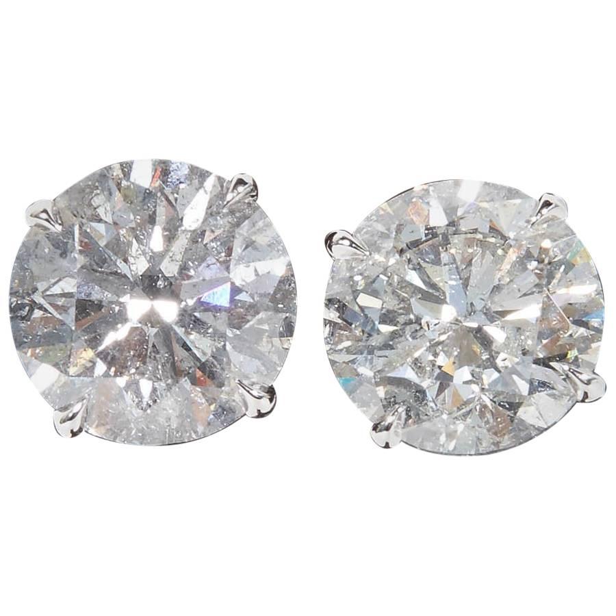 5 Carat Each Round Diamond Stud Earrings For Sale At 1stDibs 5 Carat 5 Carat Each Round Diamond Stud Earrings For Sale At 1stDibs 5 Carat
