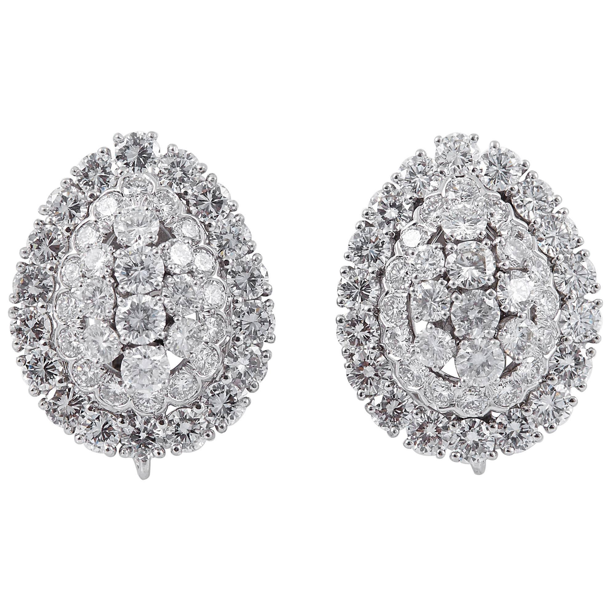 David Webb Blue Turquoise Diamond Gold Platinum Oval Earrings For Sale ...