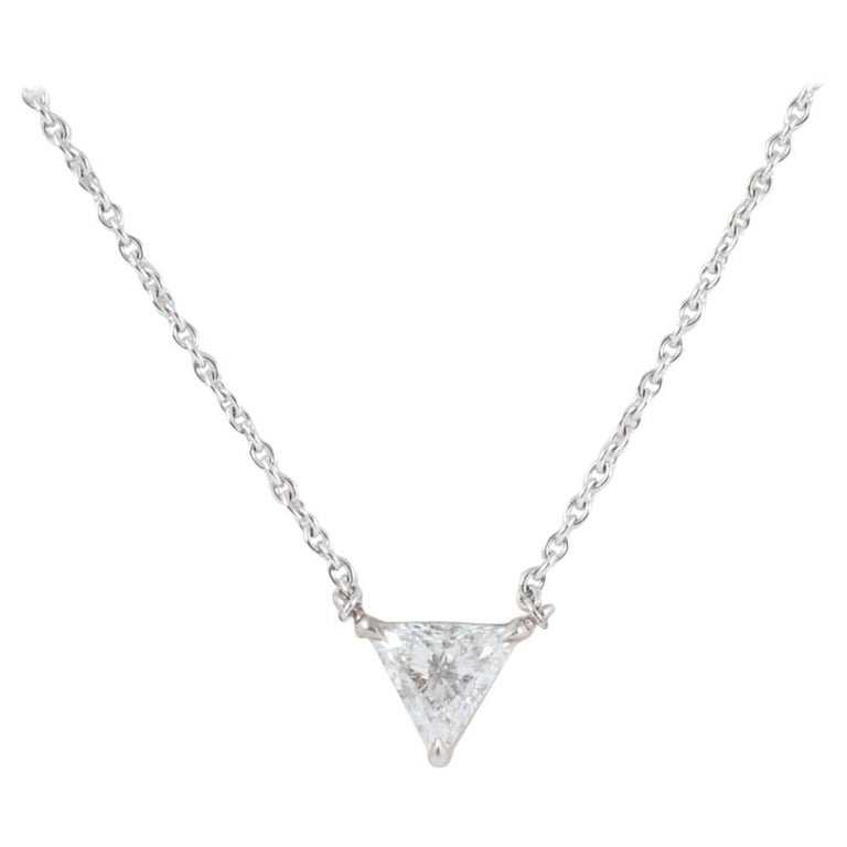 Trilliant Diamond Single Stone Pendant at 1stDibs
