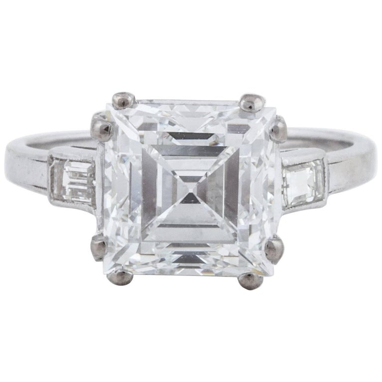 Tiffany and Co. Old European Cut Diamond Emerald Ring For Sale at 1stdibs