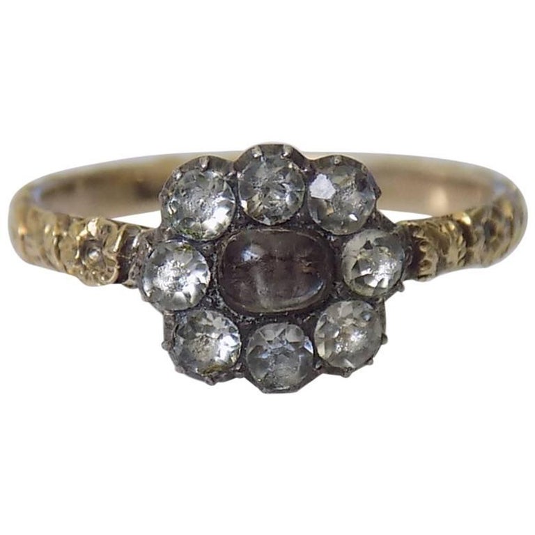 Antique Georgian Paste Gold Mourning Ring at 1stDibs
