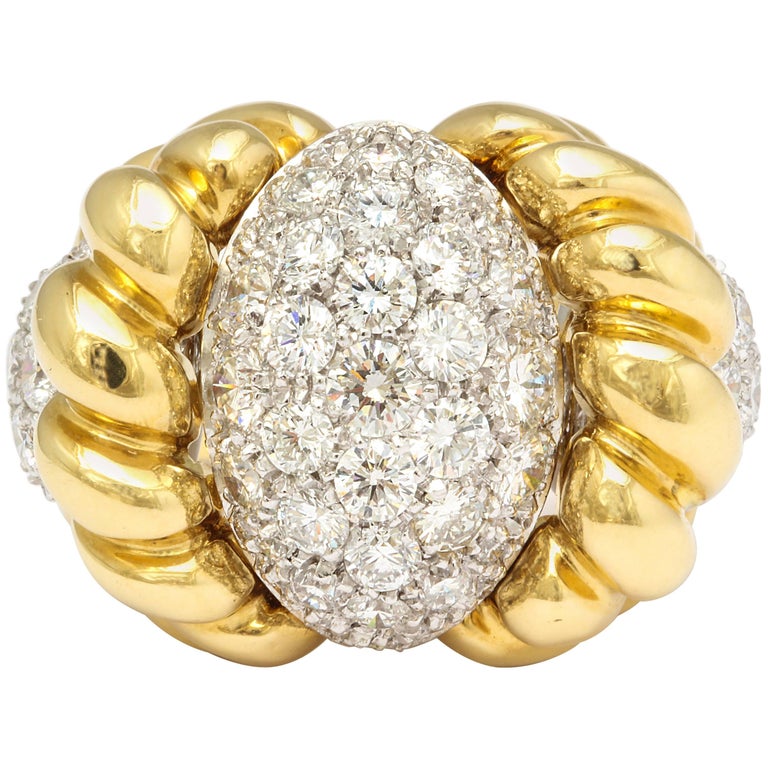 Gold and Diamond Cocktail Ring For Sale at 1stDibs