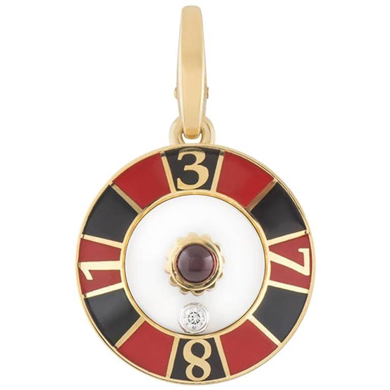 Cartier Limited Edition Diamond Ruby Roulette Charm at 1stDibs