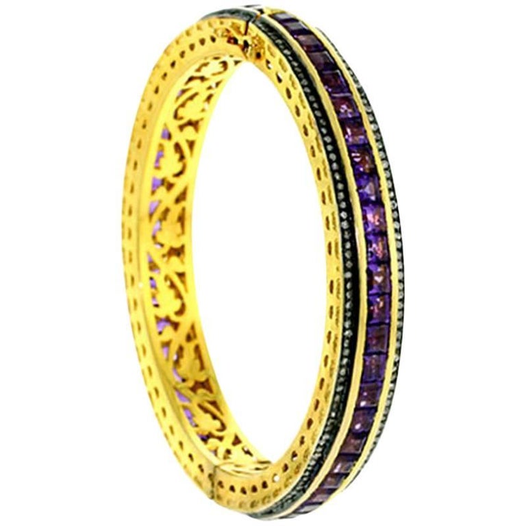Amethyst Bangle with Diamonds For Sale (Free Shipping) at 1stDibs