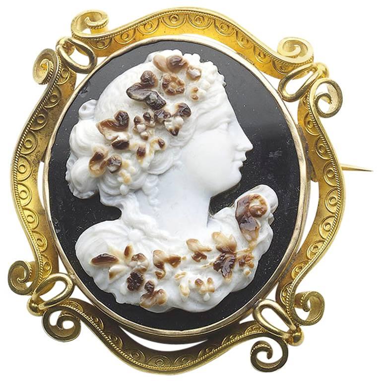 Antique Black Cameo Brooch - 43 For Sale on 1stDibs | african cameo ...