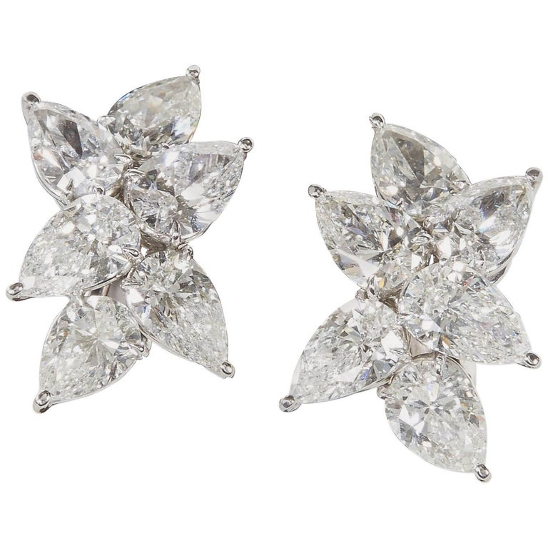 Classic Diamond Cluster Earrings at 1stDibs